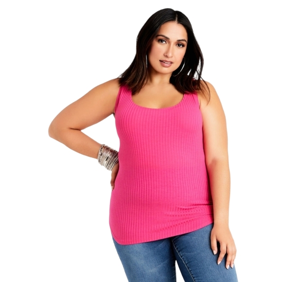 Ashley Stewart | Tops | Ashley Stewart Ribbed Knit Scoop Neck Tank 82 ...